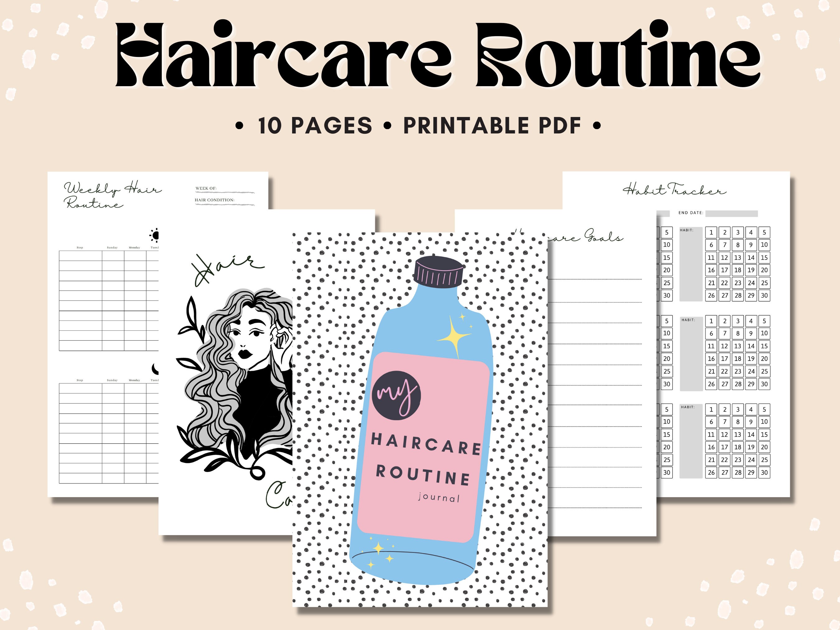 Haircare Routine Printable, Hair Journal, Hair Growth, Hair Care ...