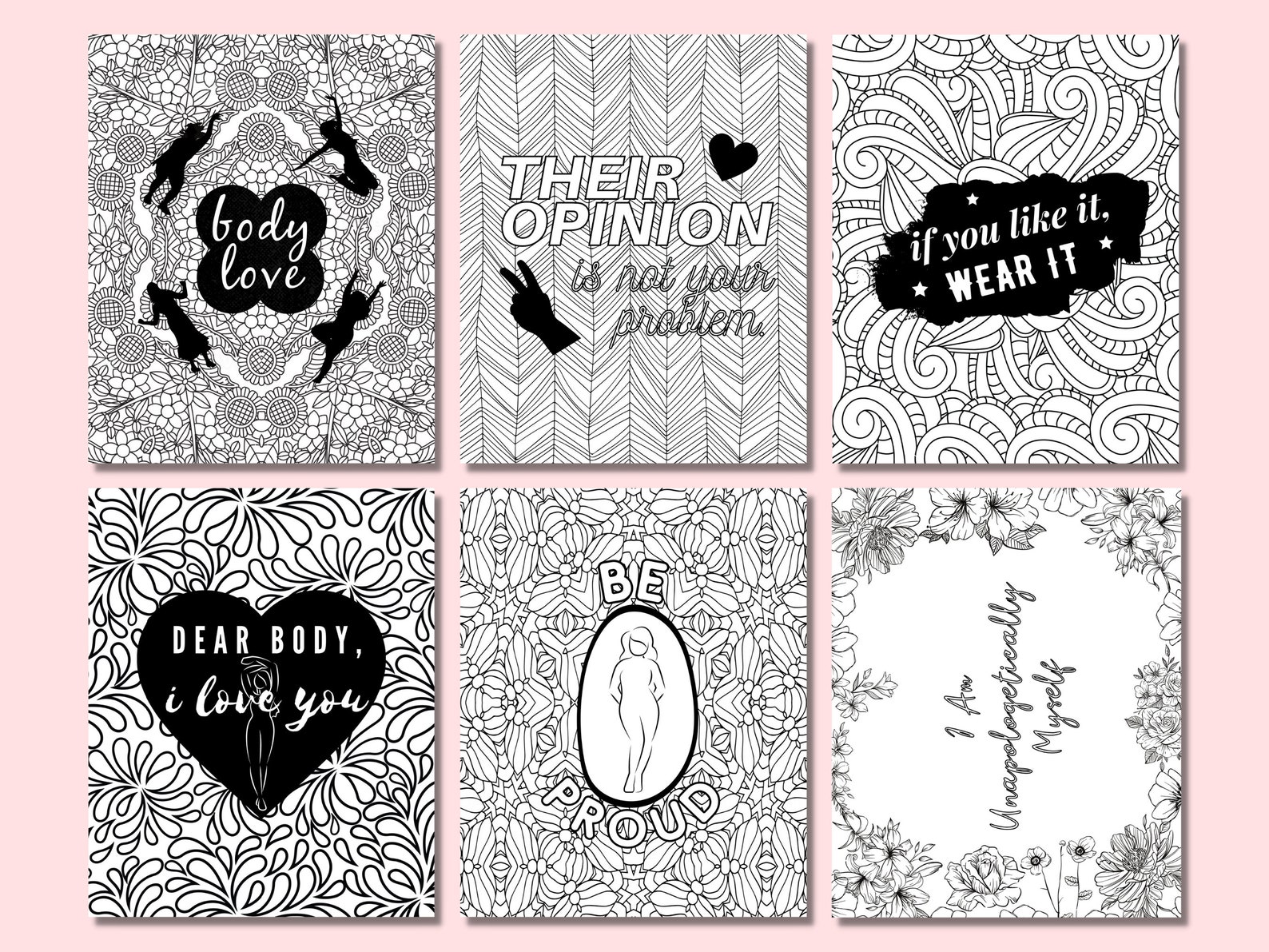 Body Positivity Coloring Pages, Body Image, Body Acceptance, Mental ...