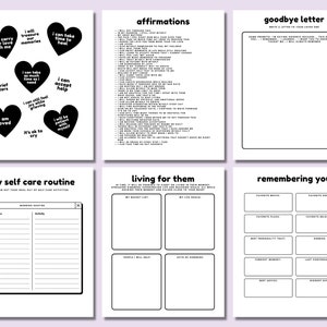 Grief Worksheets for Teens, Self Care Workbook, Grief Therapy Journal ...