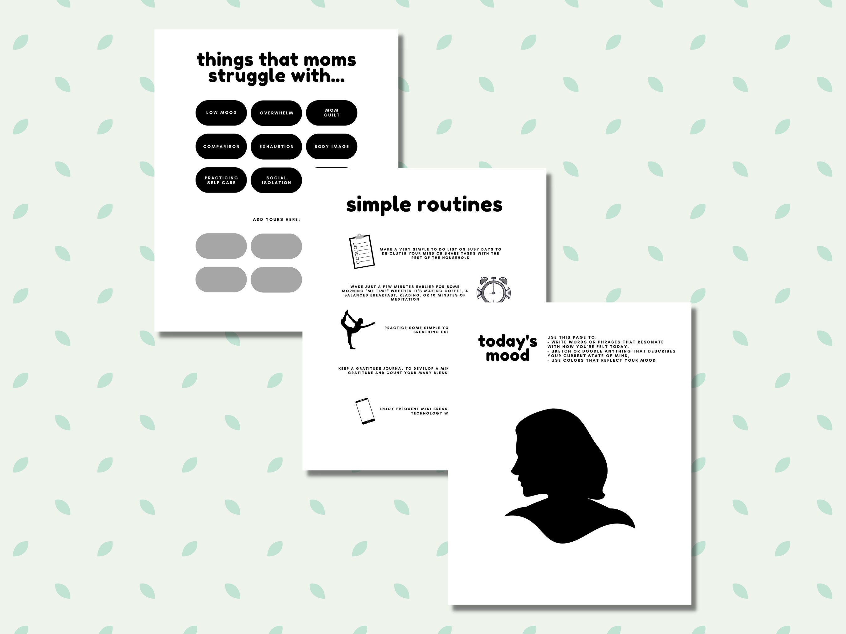 Self Care for Moms Workbook, Motherhood Journal, Mental Health, Therapy ...