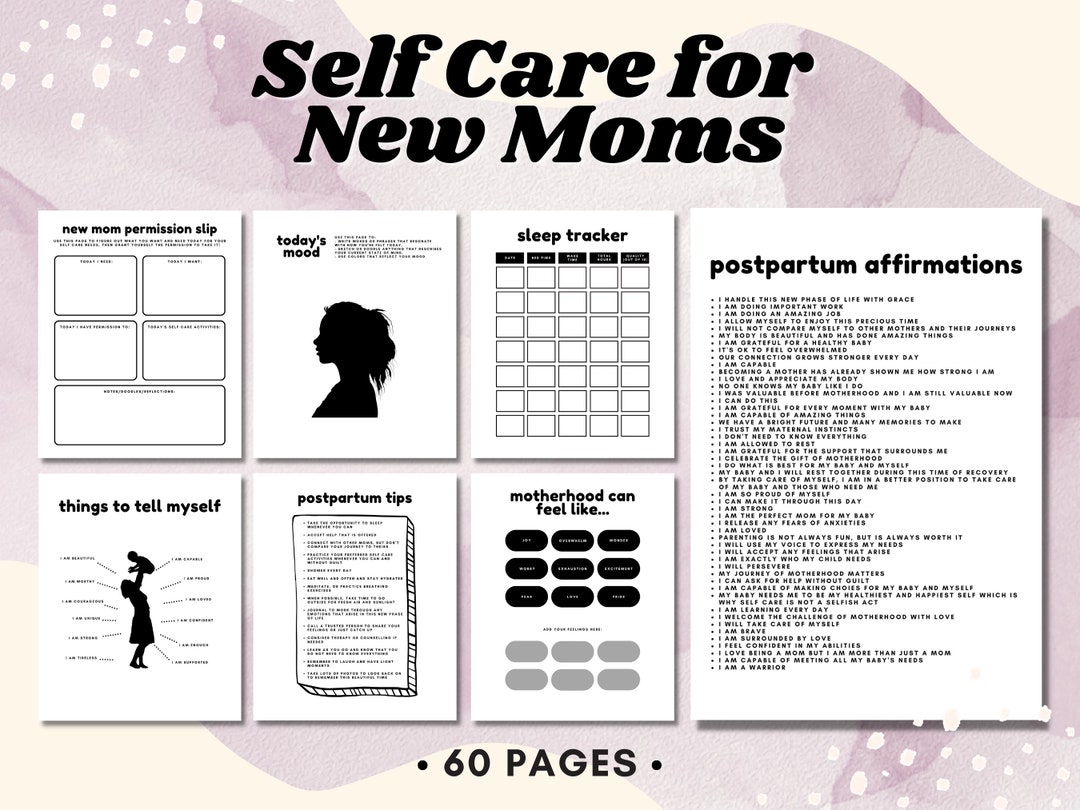 New Mom Self Care Workbook, Postpartum Journal, Mental Health, Therapy ...