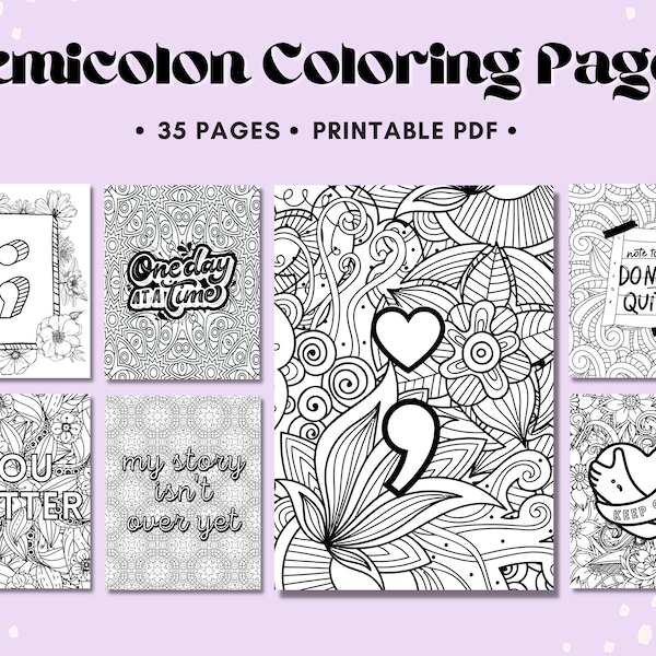 Coloring Pages for Depression and Anxiety - Etsy