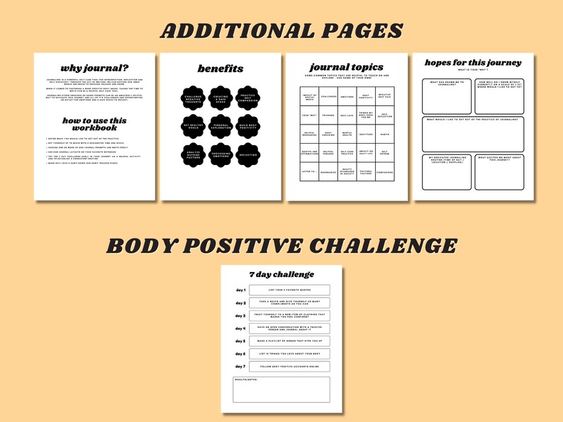 100 Journal Prompts for Body Image, Body Image Worksheet, Body Positive ...