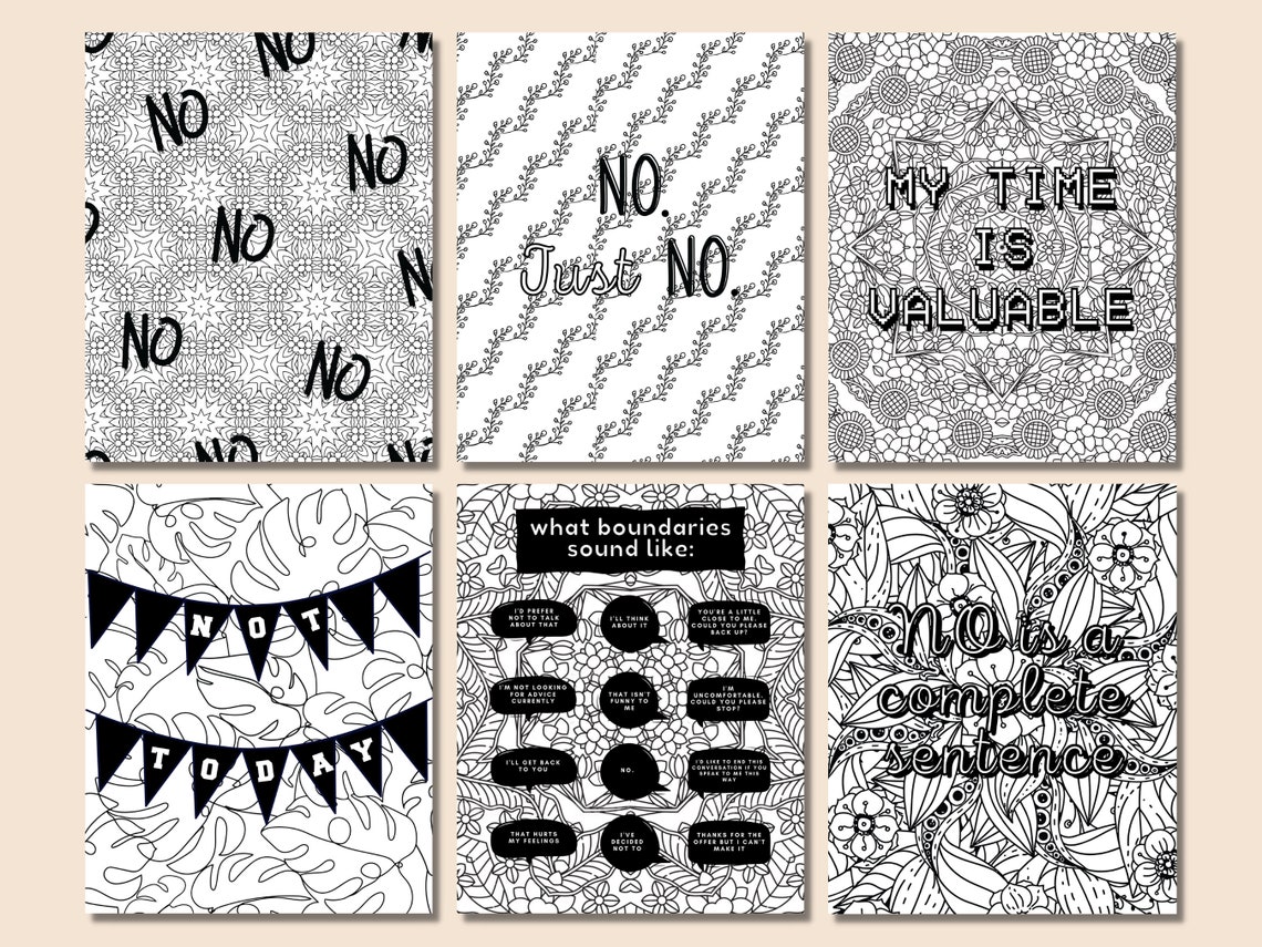 Boundaries Coloring Pages, Mental Health Coloring Pages, Coloring Pages ...