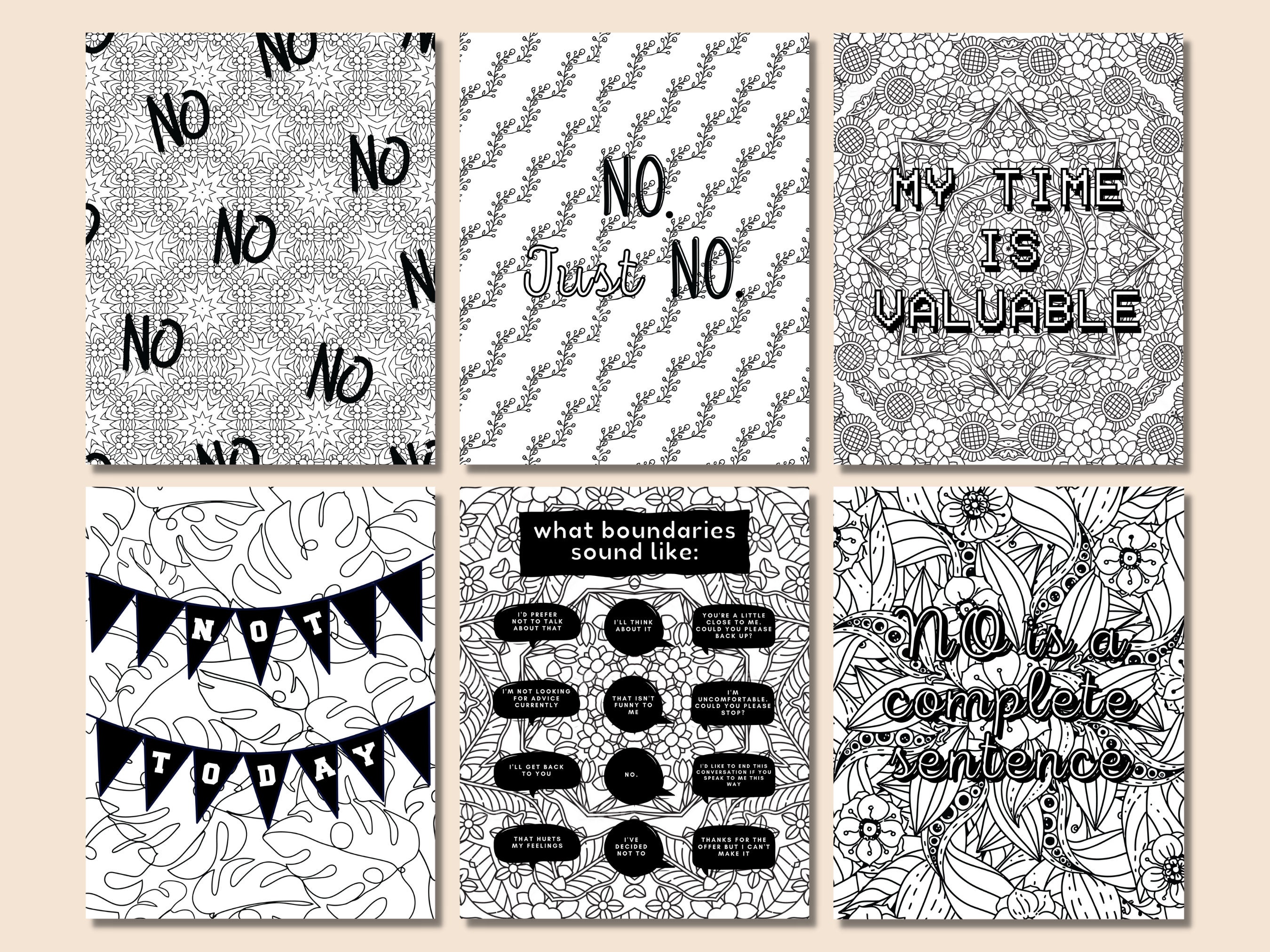 Boundaries Coloring Pages, Mental Health Coloring Pages, Coloring Pages ...