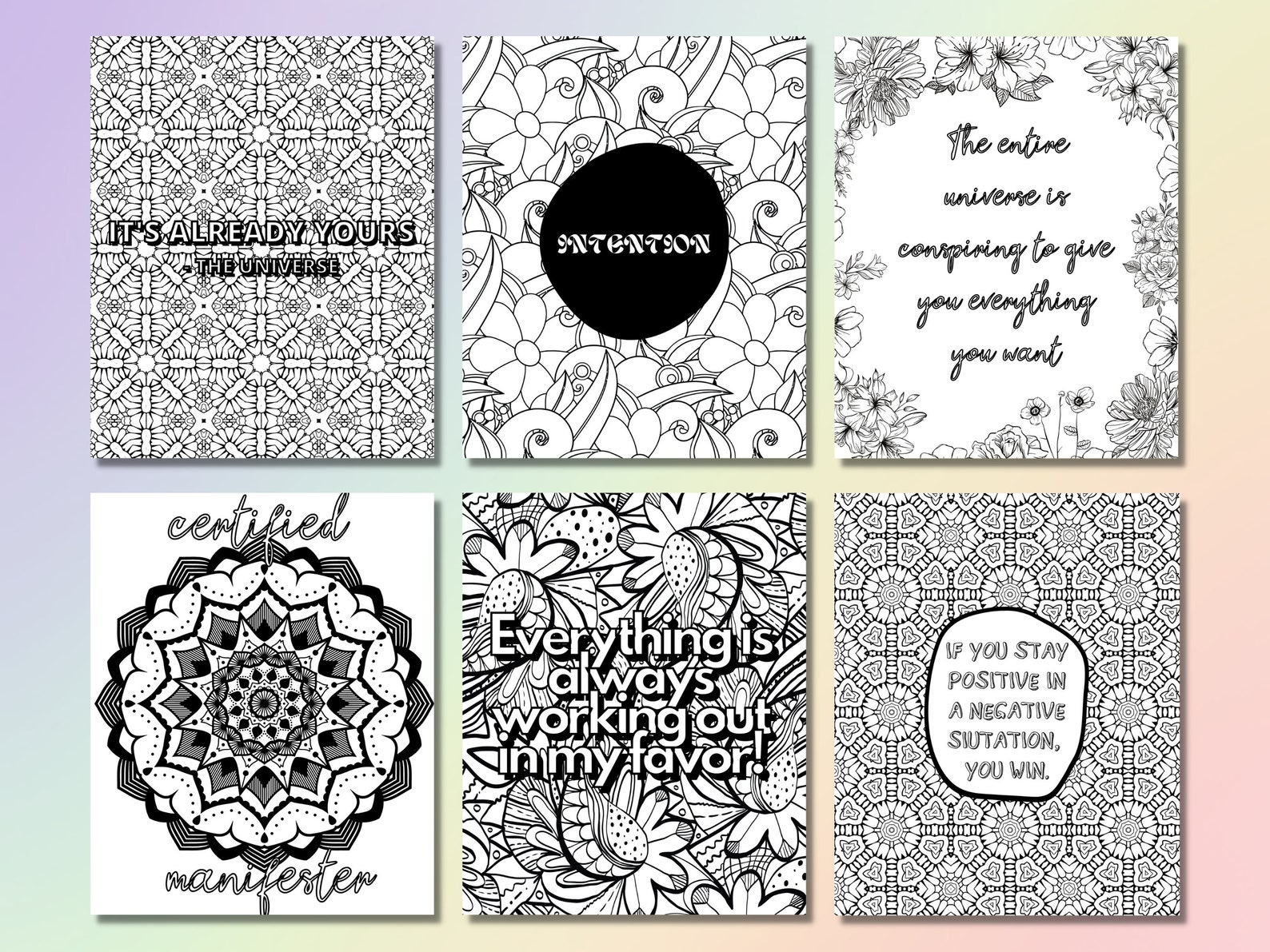 Law of Attraction Coloring Pages, Manifestation Coloring Book, Coloring ...