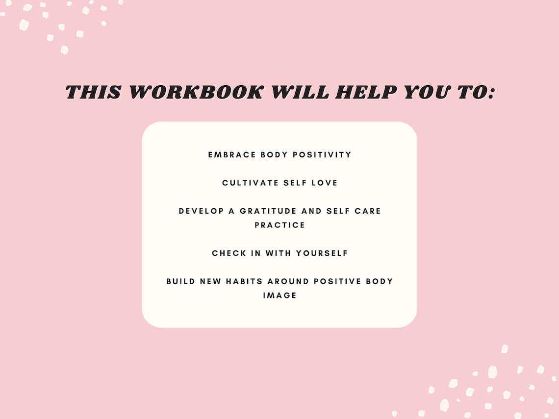 Teen Body Image Workbook, Body Positive Worksheets, Body Acceptance ...