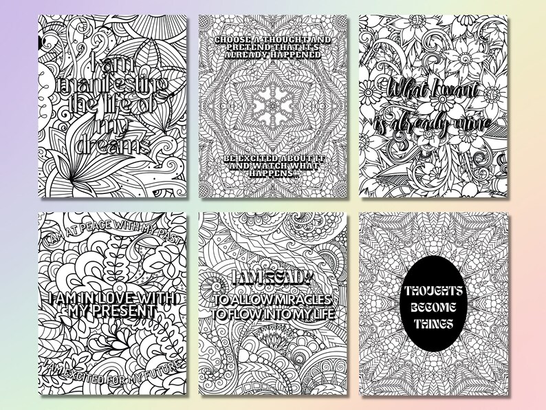 Law of Attraction Coloring Pages, Manifestation Coloring Book, Coloring ...