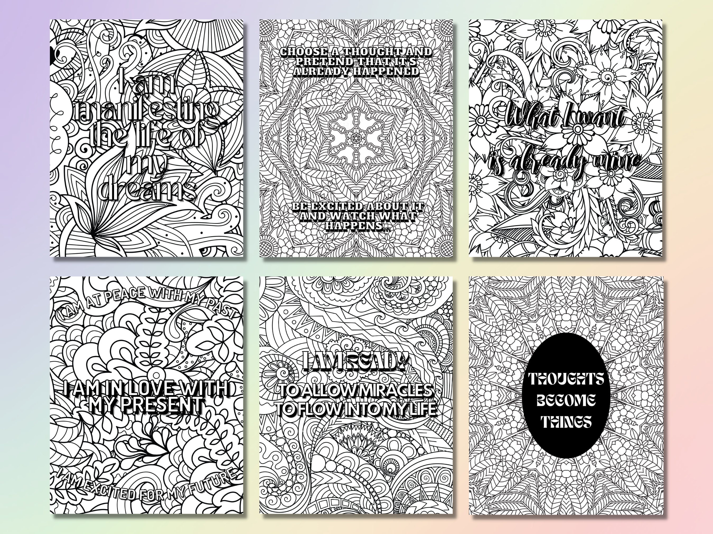 Law of Attraction Coloring Pages, Manifestation Coloring Book, Coloring ...