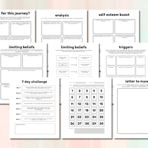 Self Esteem Worksheets, Workbook, Self Esteem Journal, Low Self Esteem ...
