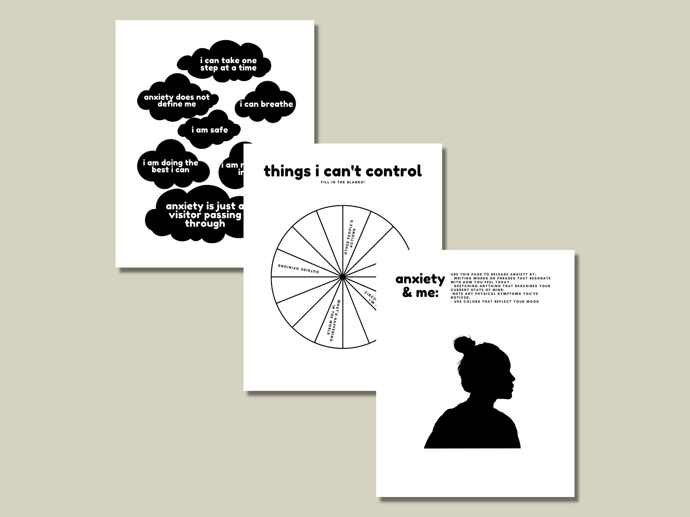 Anxiety Worksheets, Workbook, Anxiety Journal, Anxiety Relief ...