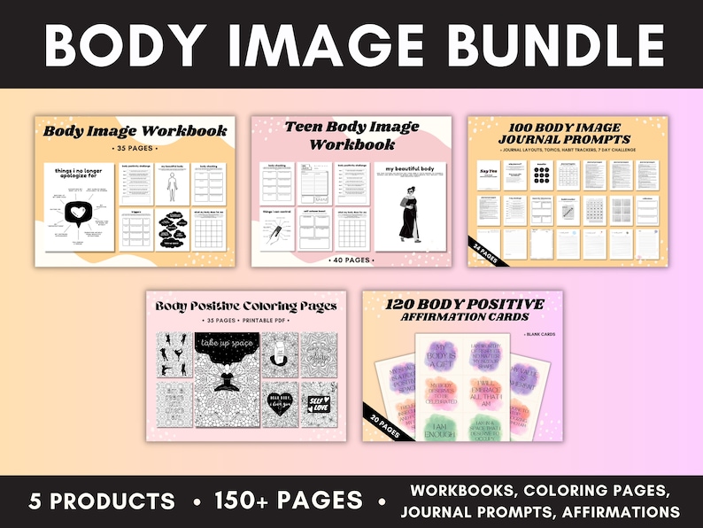 Body Image Bundle, Body Positive Workbook, Teen Body Image, Body ...