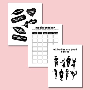Teen Body Image Workbook, Body Positive Worksheets, Body Acceptance ...