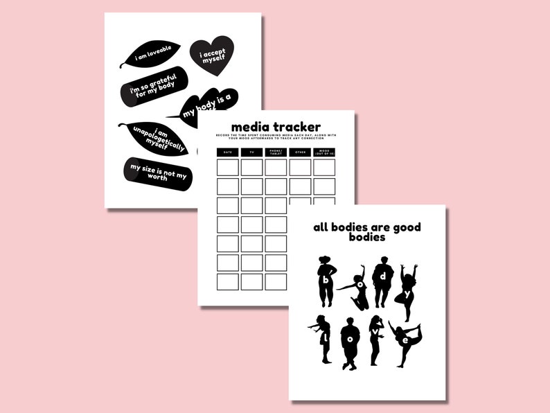 Teen Body Image Workbook, Body Positive Worksheets, Body Acceptance ...
