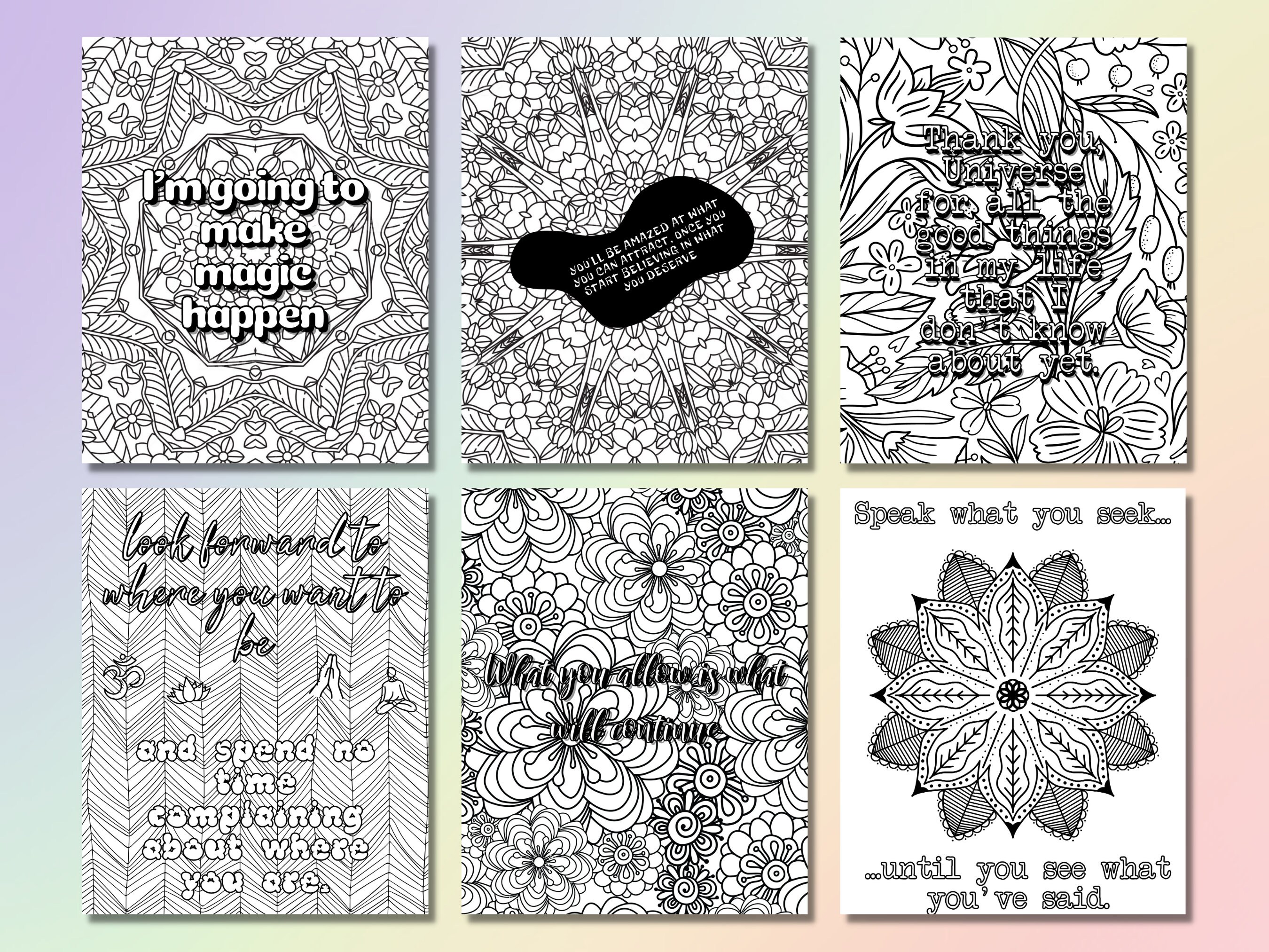 Law of Attraction Coloring Pages, Manifestation Coloring Book, Coloring ...