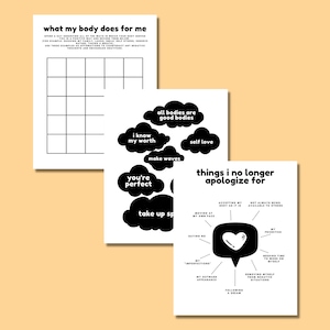 Body Image Workbook, Body Positive Worksheets, Body Acceptance, Healing ...