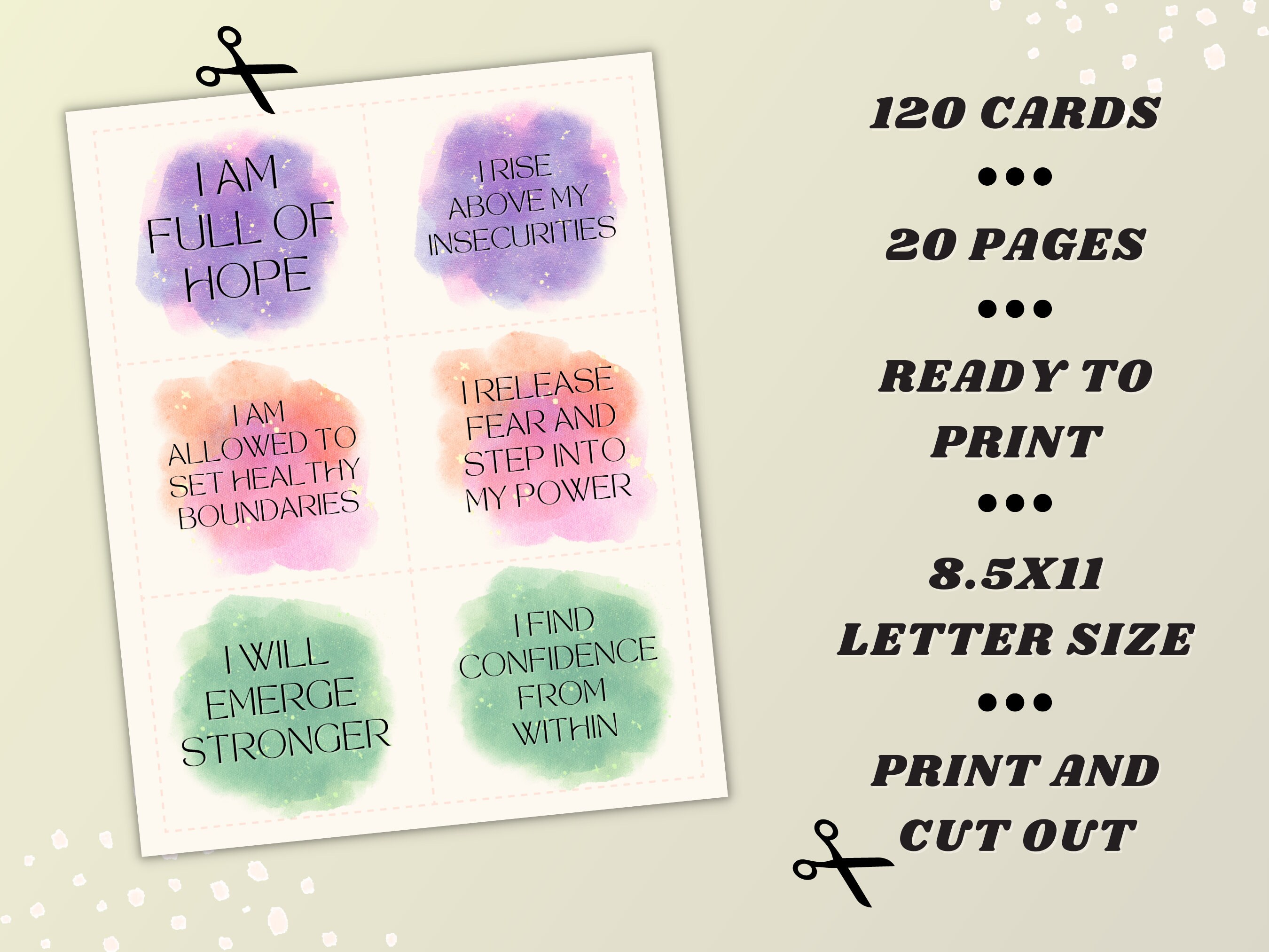 Anxiety Affirmation Cards, Printable, Anxiety Relief, Positive ...