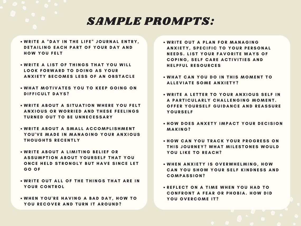 100 Journal Prompts for Anxiety, Anxiety Journal, Journal Prompts for ...