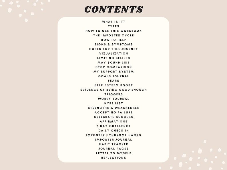 Imposter Syndrome Worksheets Workbook Self Esteem Inner - Etsy