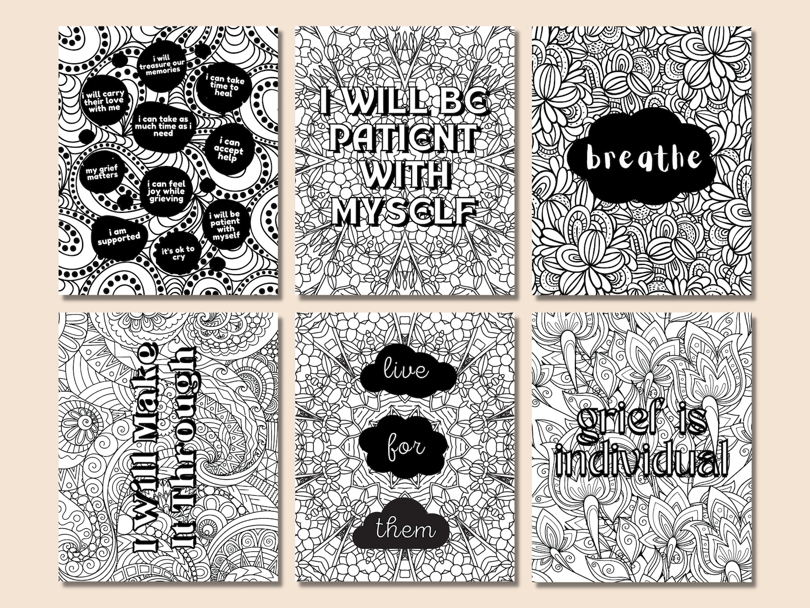 Grief Coloring Pages, Mental Health Coloring Pages, Coloring Pages for ...