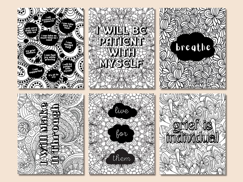 Grief Coloring Pages, Mental Health Coloring Pages, Coloring Pages for ...