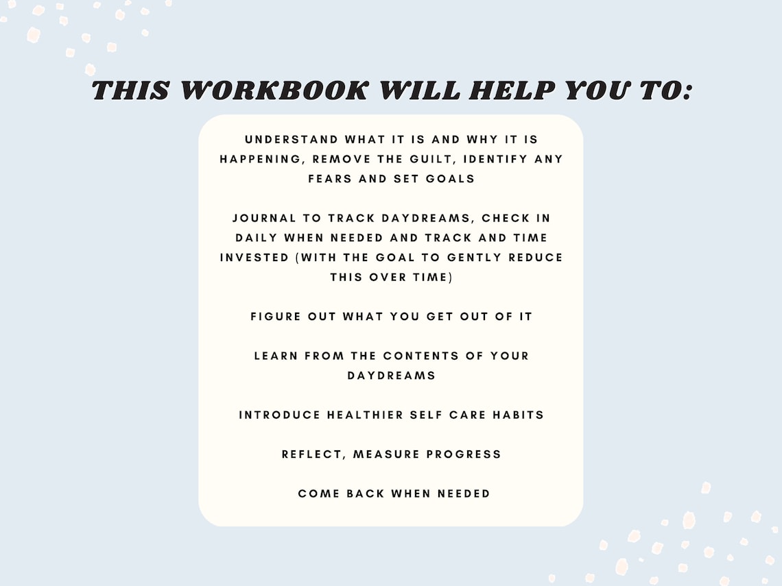 Maladaptive Daydreaming Worksheets, Workbook, Trigger Journal, Therapy ...