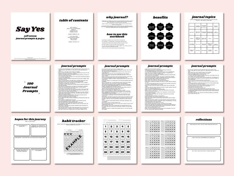 100 Journal Prompts for Self Esteem, Self Esteem Journal, Journal ...