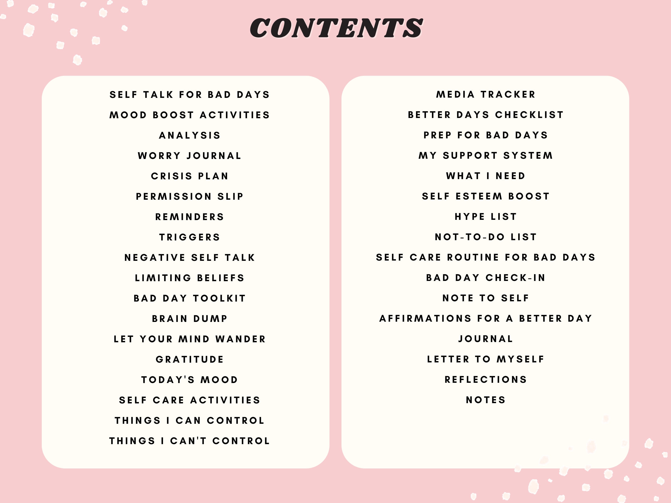 Bad Days Self Care Workbook, Worksheet, Printable, Self Care Journal ...