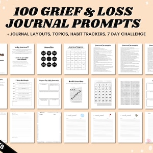 100 Journal Prompts for Grief and Loss, Grief Journal, Journal Prompts ...