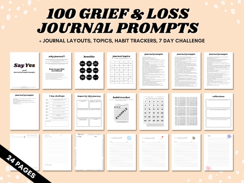 100 Journal Prompts for Grief and Loss, Grief Journal, Journal Prompts ...