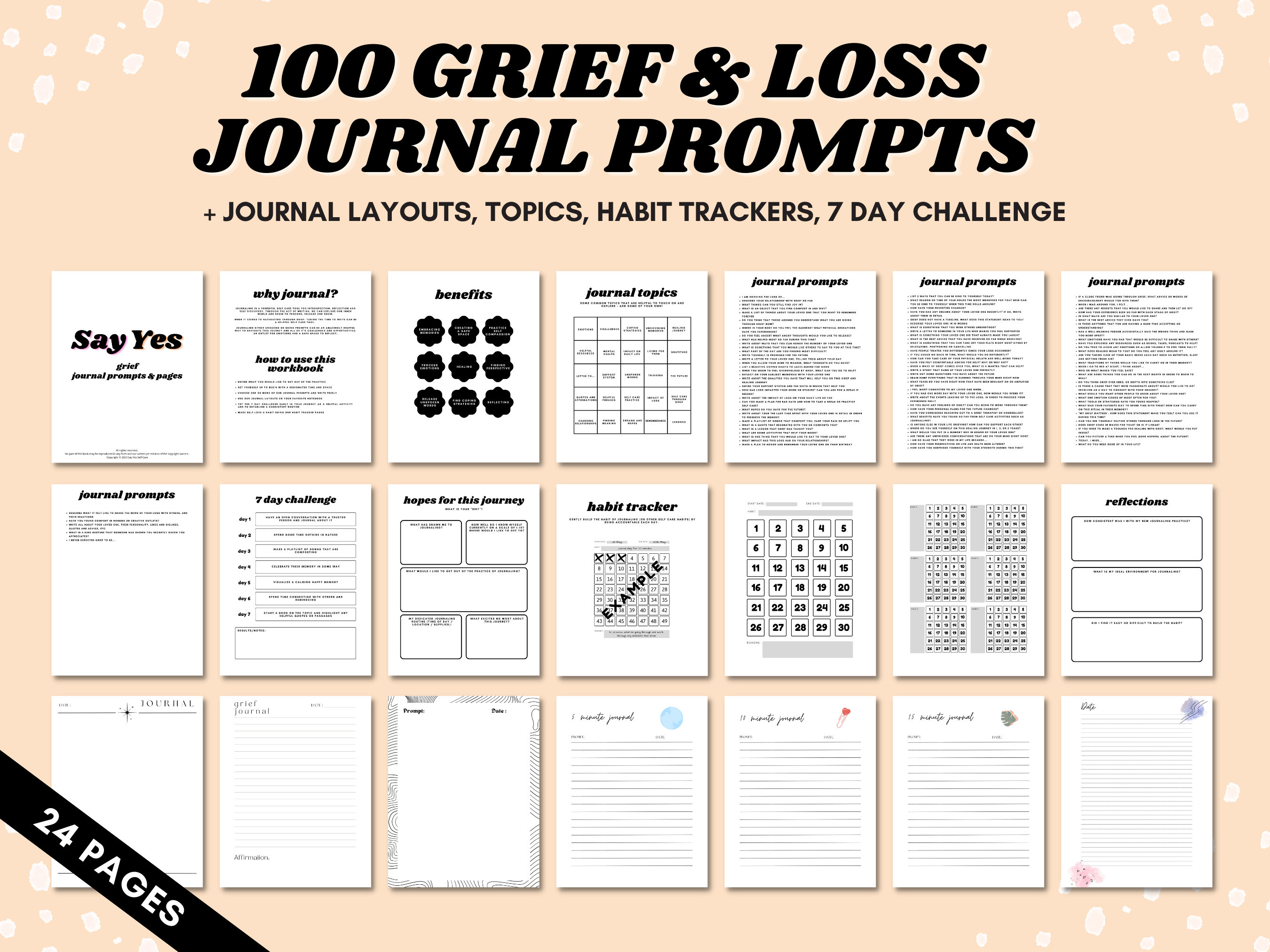 100 Journal Prompts for Grief and Loss, Grief Journal, Journal Prompts ...