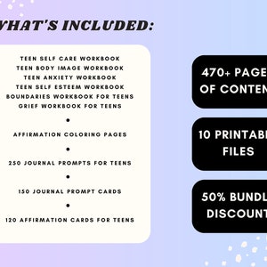 Teen Mega Bundle, Teen Self Care Workbook, Teen Mental Health, Teen ...