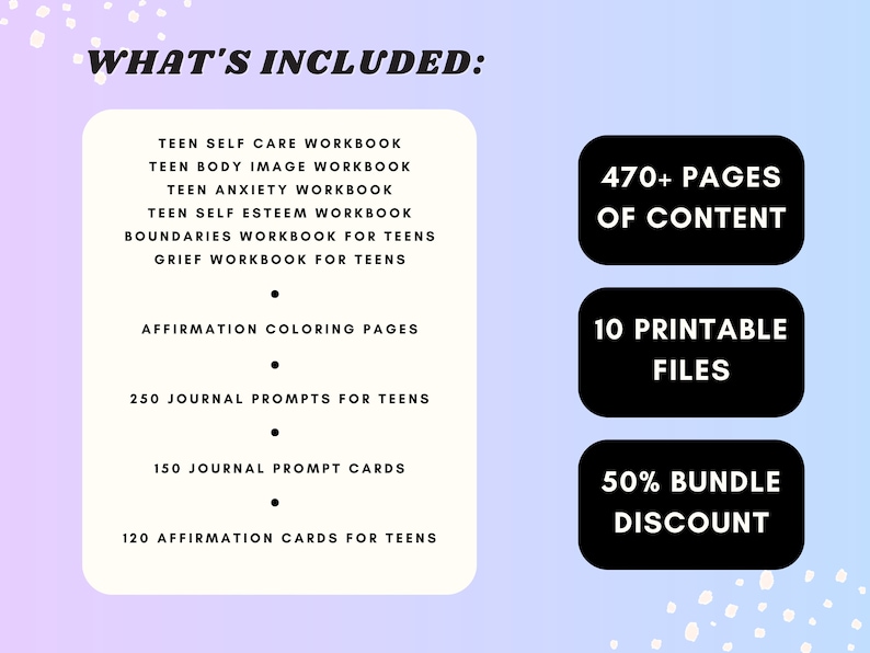 Teen Mega Bundle, Teen Self Care Workbook, Teen Mental Health, Teen ...
