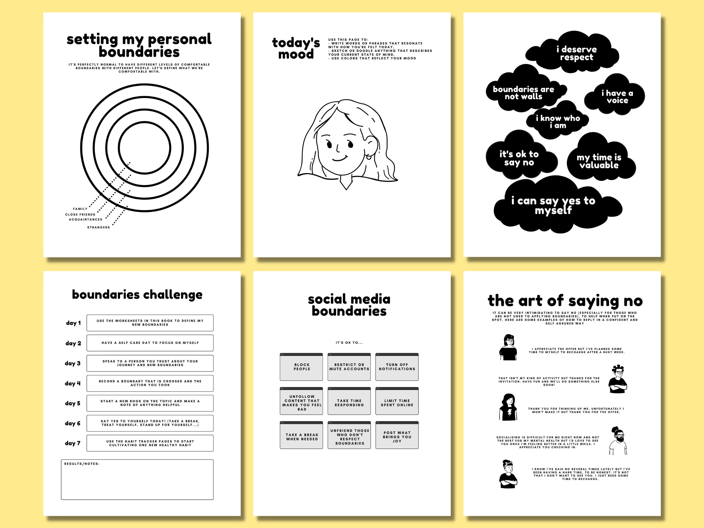 Teen Boundaries Workbook Bundle, Setting Healthy Boundaries, Boundaries ...
