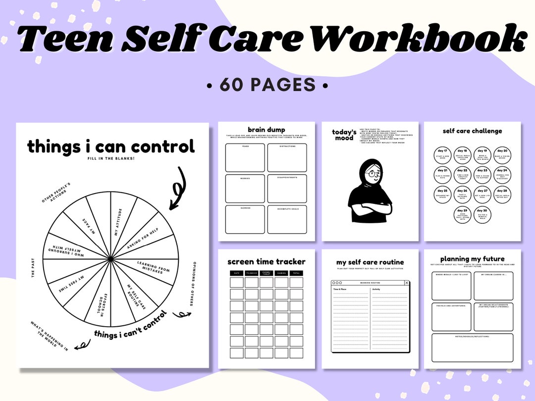 Teen Self Care Workbook, Teen Mental Health, Self Care for Teens, Teen ...