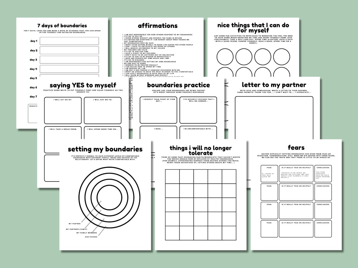 Boundaries in Marriage Workbook Bundle, Relationship Boundaries Journal ...