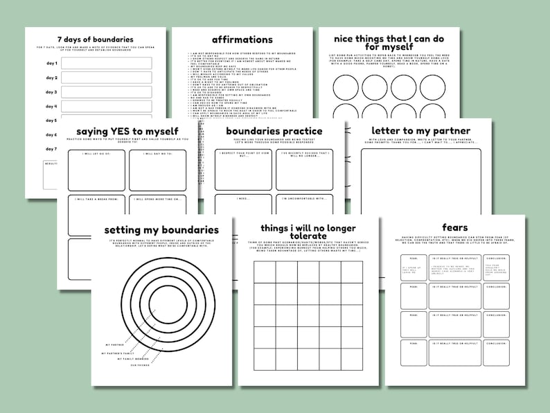 Boundaries in Marriage Workbook Bundle, Relationship Boundaries Journal ...