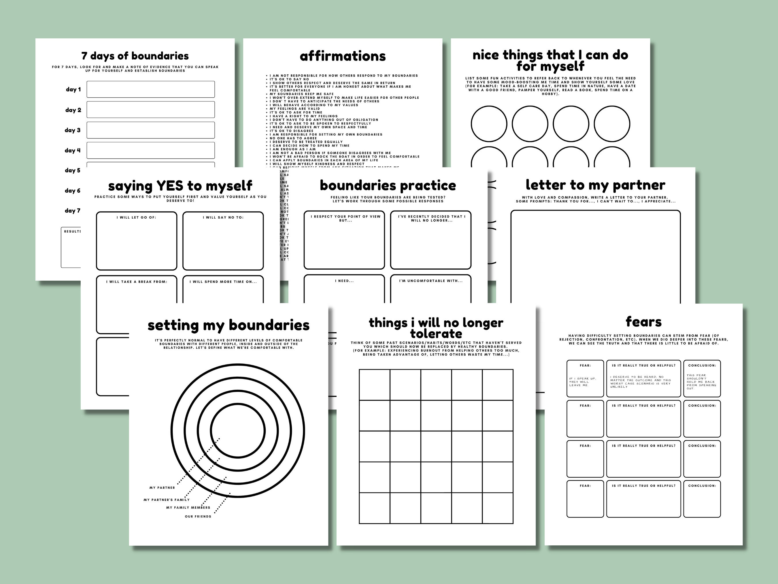 Boundaries in Marriage Workbook Bundle, Relationship Boundaries Journal ...