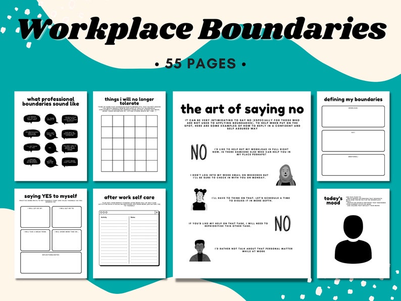 Boundaries at Work Workbook Bundle, Workplace Boundaries, Setting ...