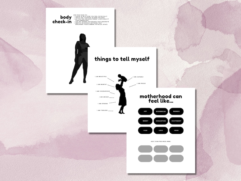 New Mom Self Care Workbook, Postpartum Journal, Mental Health, Therapy ...
