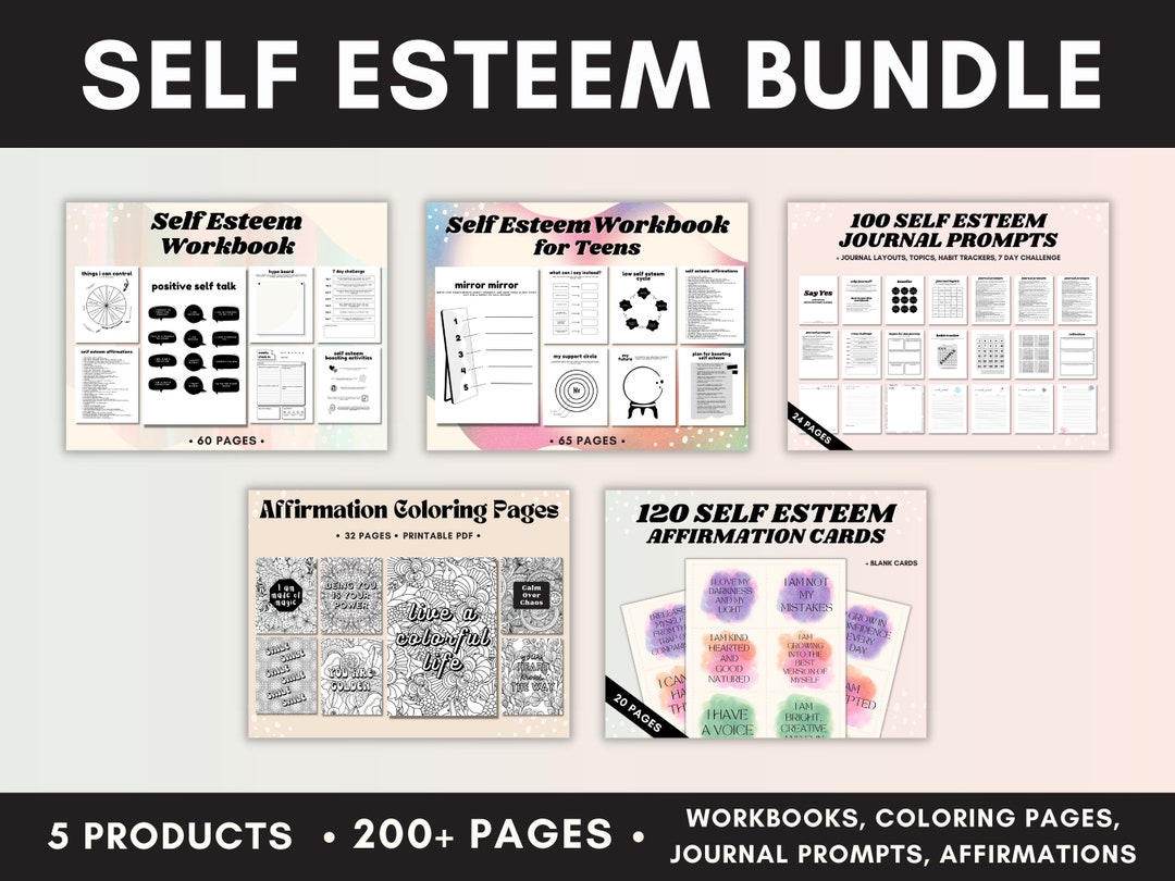 Self Esteem Bundle, Self Esteem Workbooks, Teen Self Esteem, Self ...