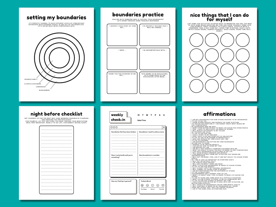 Boundaries at Work Workbook Bundle, Workplace Boundaries, Setting ...