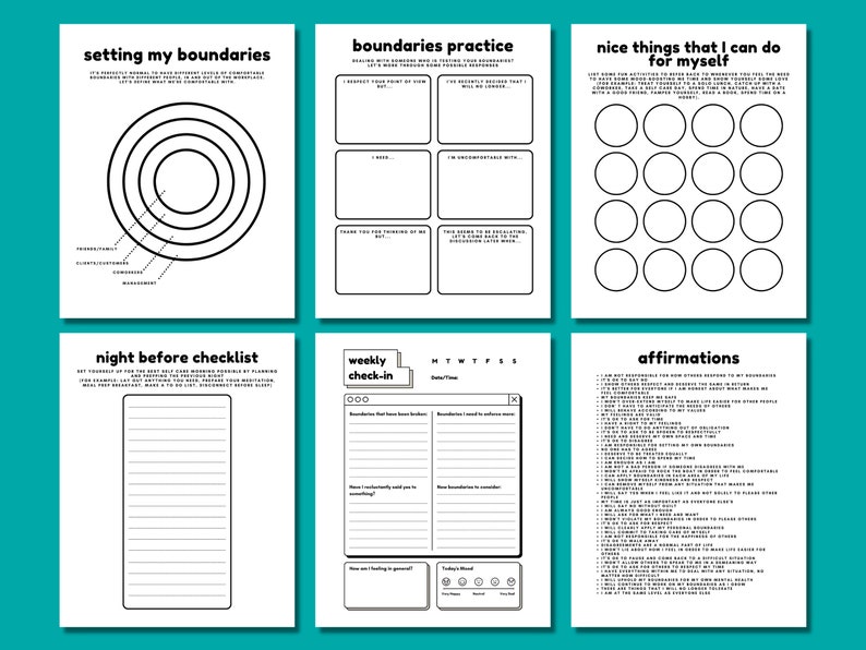 Boundaries at Work Workbook Bundle, Workplace Boundaries, Setting ...