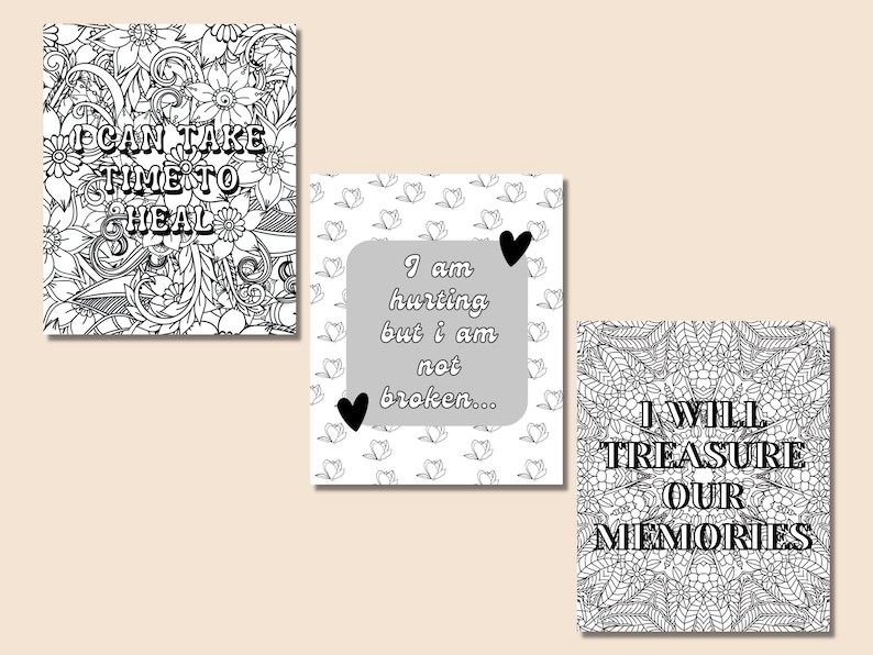 Grief Coloring Pages, Mental Health Coloring Pages, Coloring Pages for ...