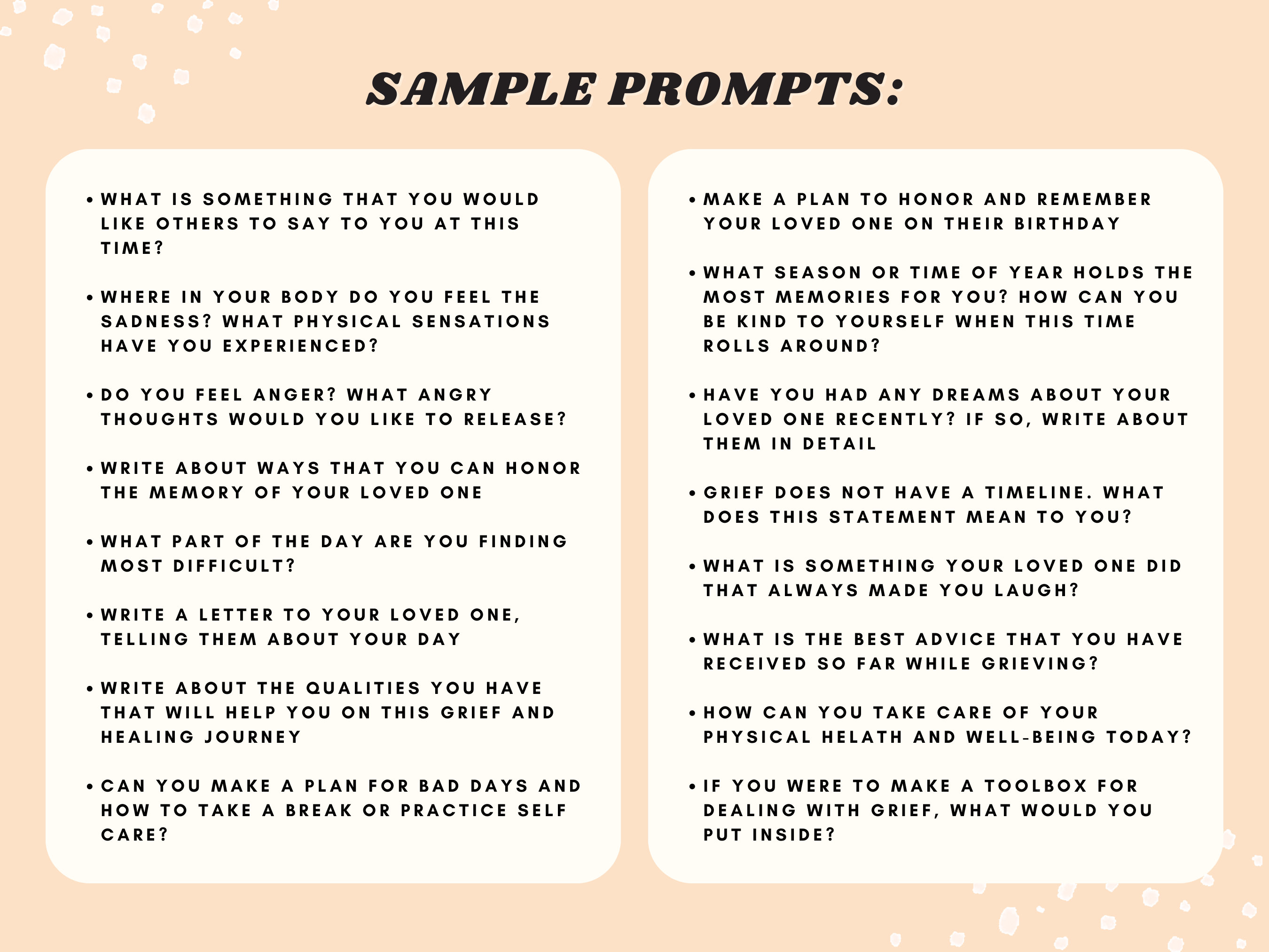 100 Journal Prompts for Grief and Loss, Grief Journal, Journal Prompts ...