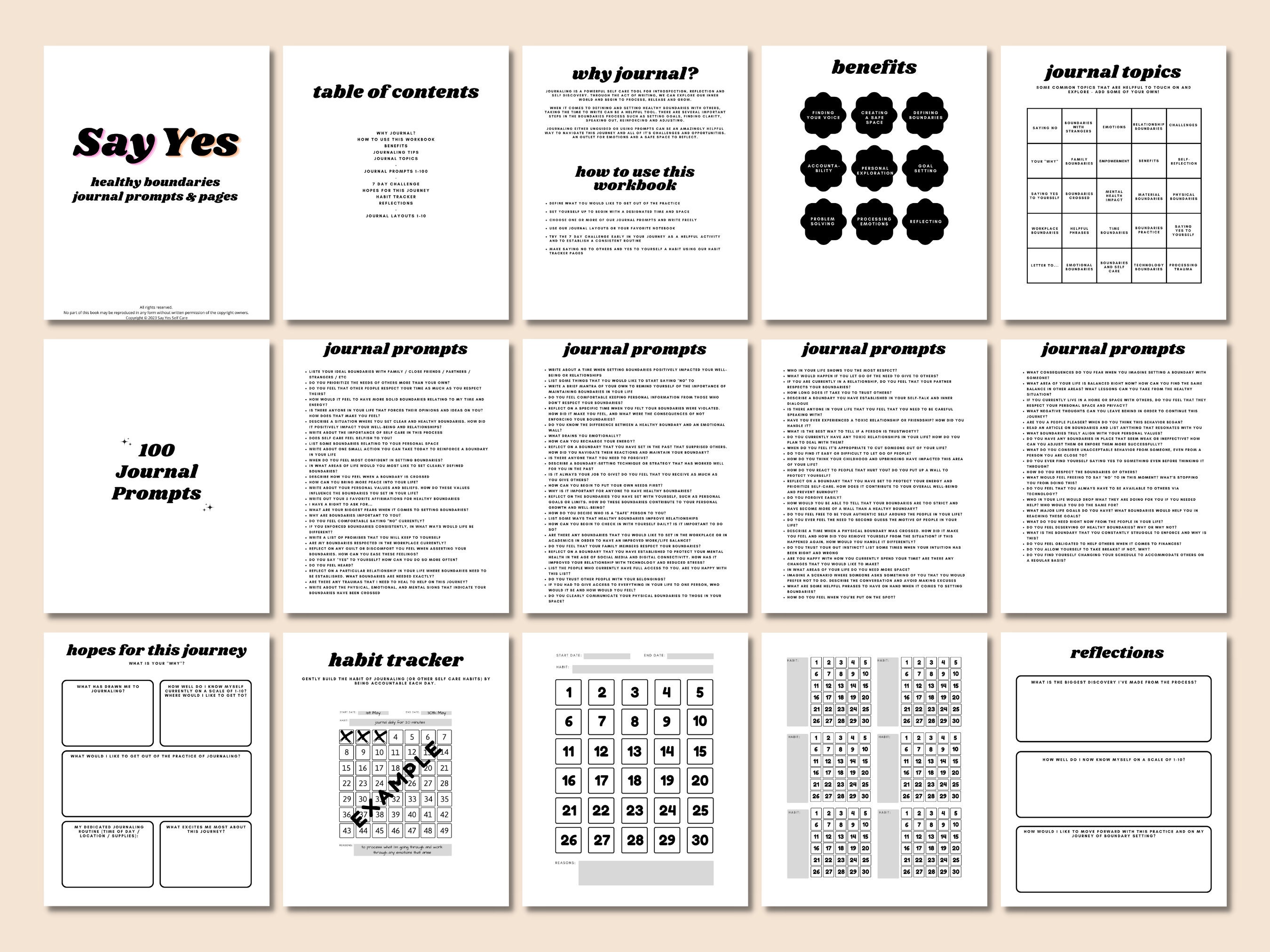 100 Journal Prompts for Healthy Boundaries, Boundaries Journal, Journal ...