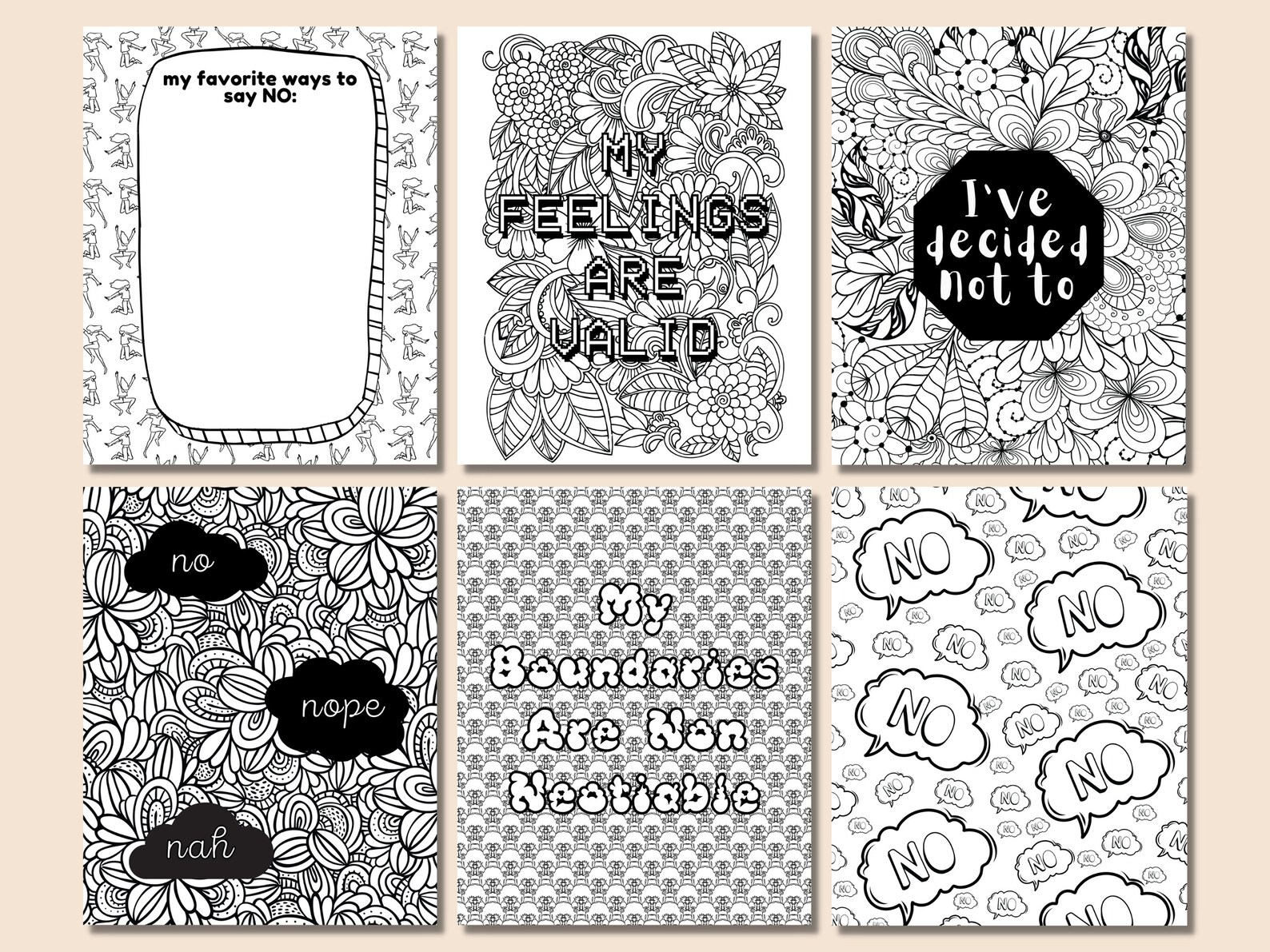 Boundaries Coloring Pages, Mental Health Coloring Pages, Coloring Pages ...