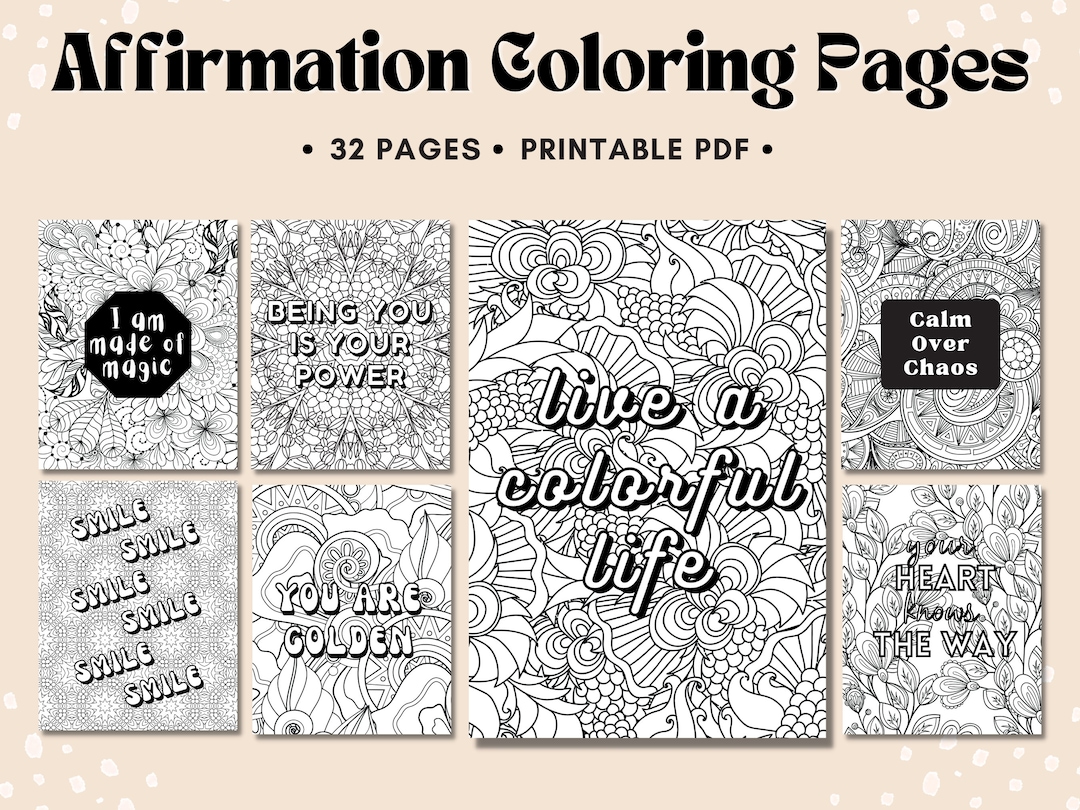 Affirmation Coloring Pages, Mental Health Coloring Pages, Coloring ...