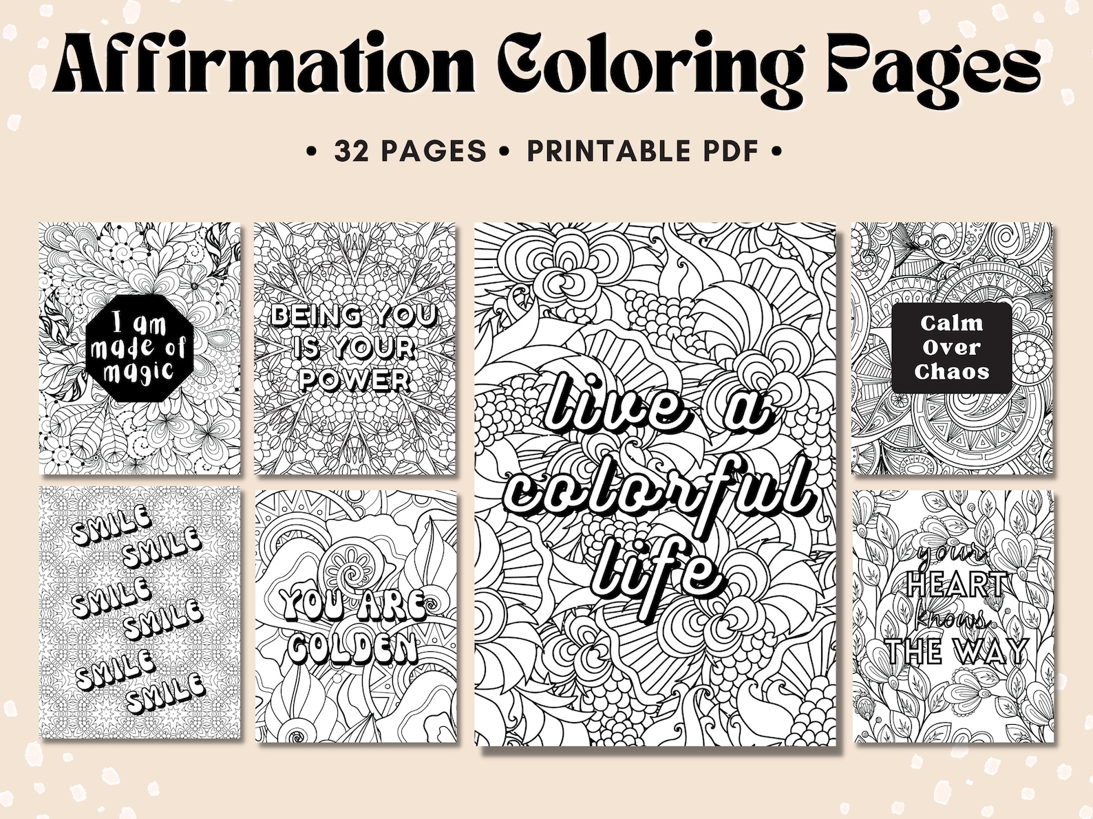 Affirmation Coloring Pages, Mental Health Coloring Pages, Coloring ...