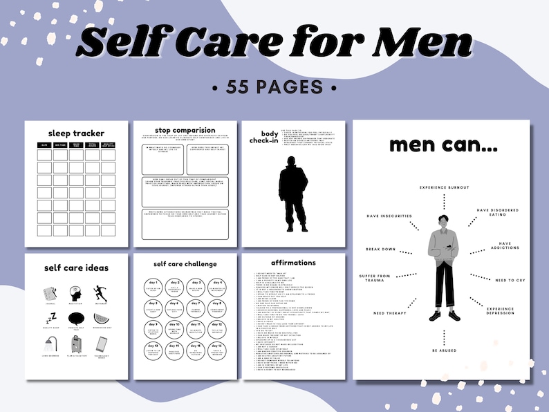 Self Care For Men Workbook Mens Mental Health Male Self Care